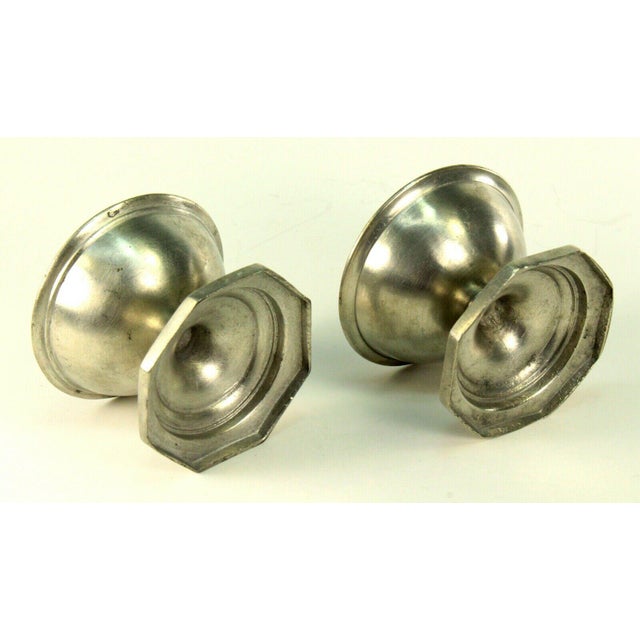 Early 18th Century Pewter Open Salt Cellars With Octagonal Base- a Pair ...