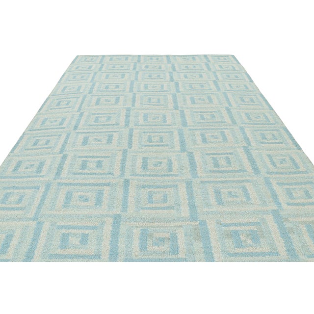 Rug & Kilim’s Scandinavian Style Rug With Light Blue and White ...
