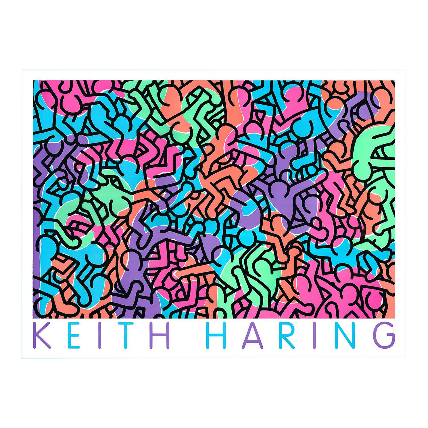 1990s After Keith Haring - Untitled (Pastel People) Vintage Fine Art ...