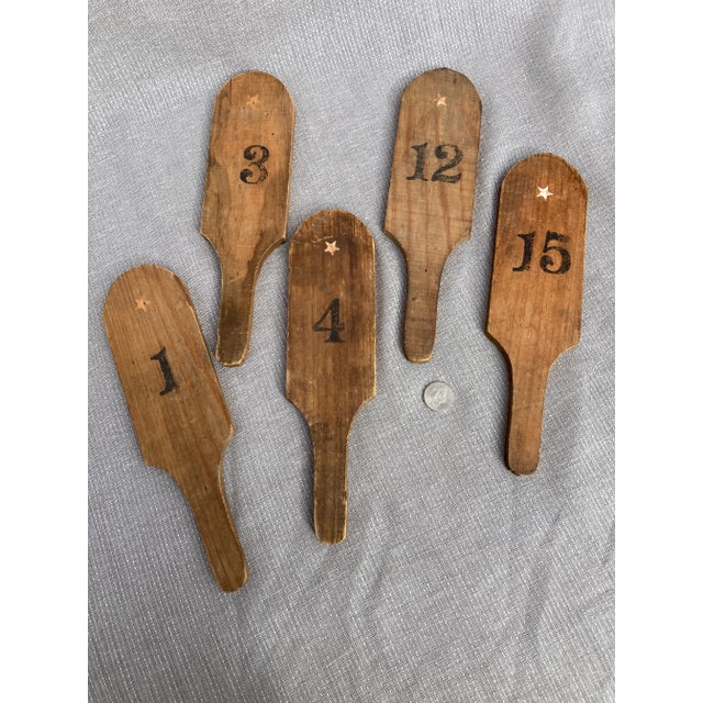 Early 20th Century Antique Wooden Auction Paddles Set of 5 | Chairish