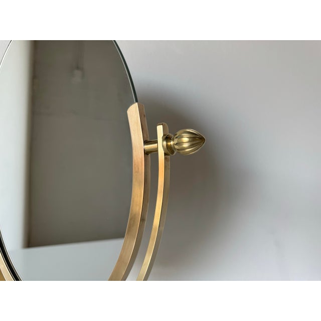 70's Vintage Italian Brass Table Vanity Mirror/Sold | Chairish