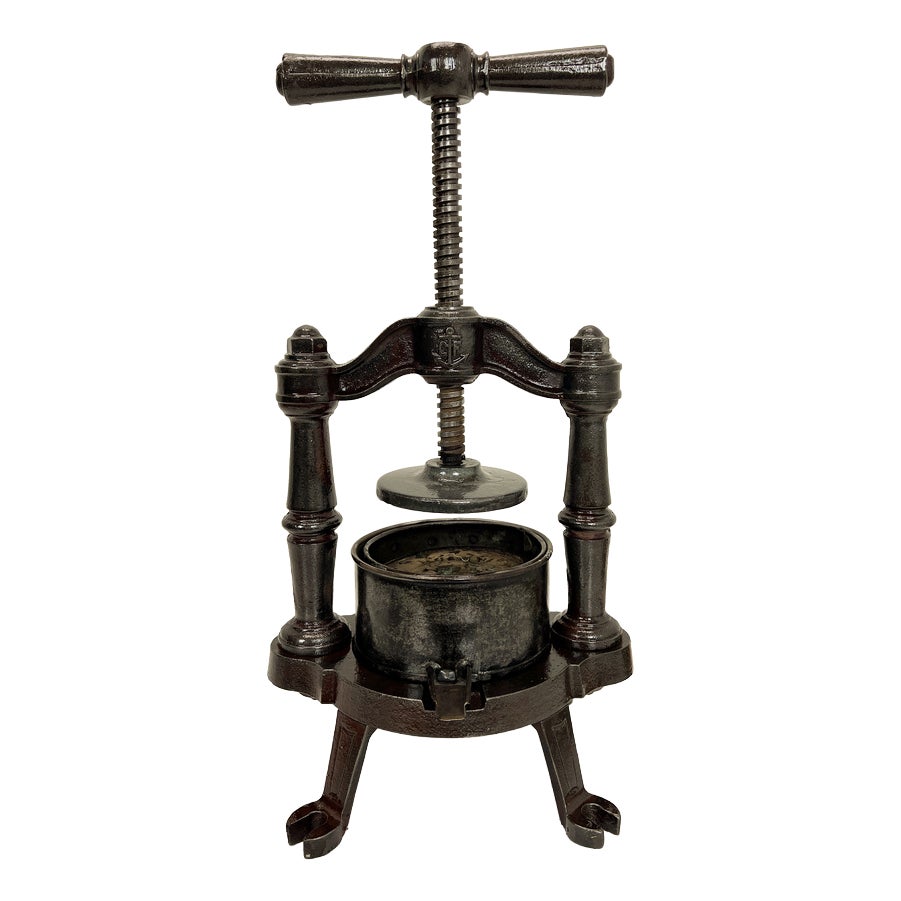 Antique French Cast Iron Fruit or Wine Grape Press from Camion Frères ...