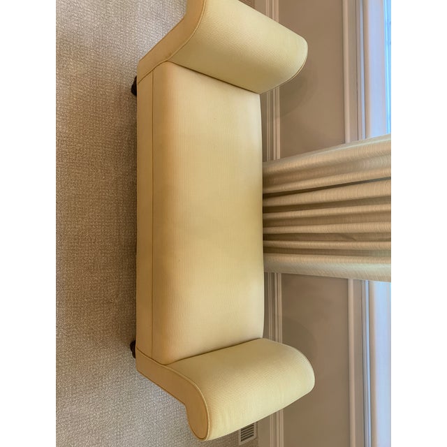 Traditional Beige Upholstered Bench | Chairish