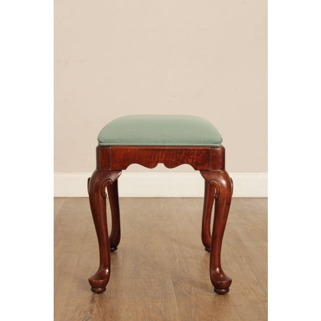 Ethan Allen Queen Anne Style Cherry Stools - A Pair | Chairish