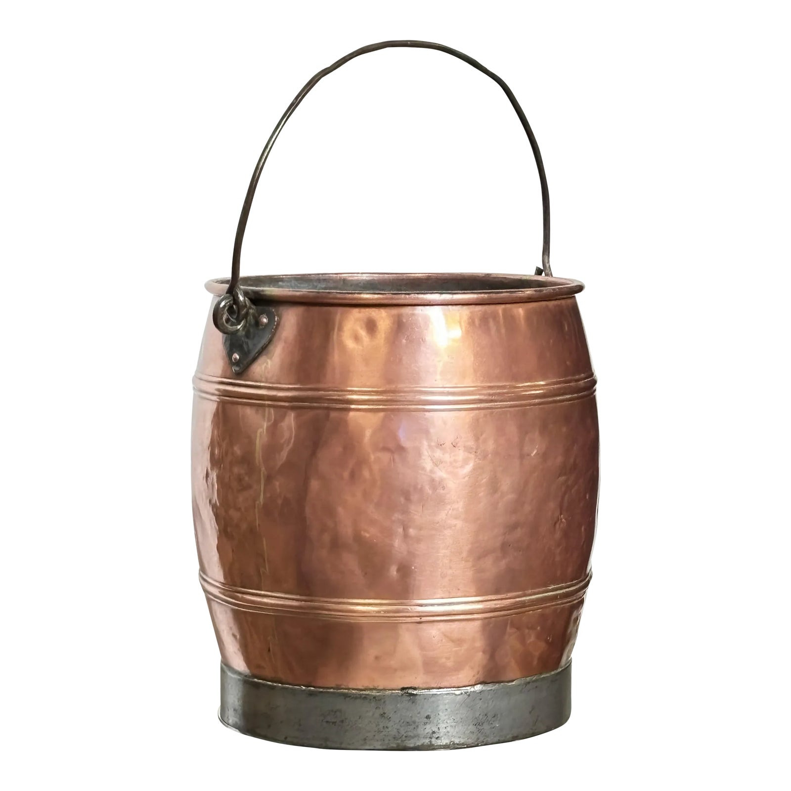 19th Century French Copper Water or Milk Bucket | Chairish