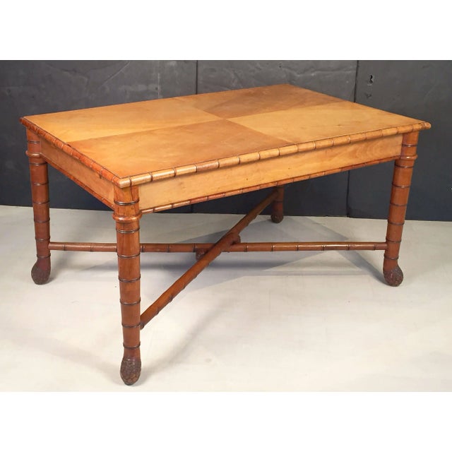 Large Faux Bamboo Table from Italy | Chairish