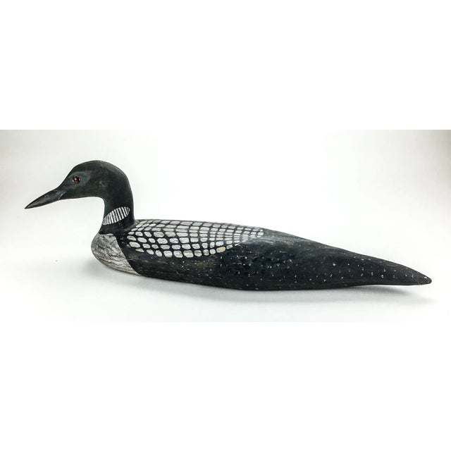 Folk Art Hand Carved Wood Decoy Duck Statue | Chairish