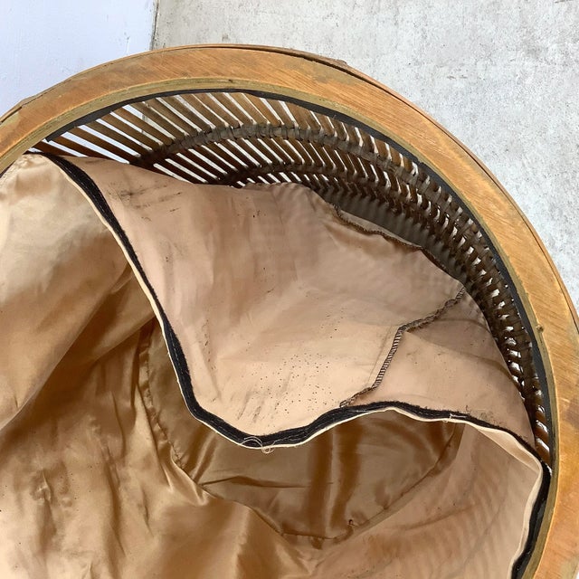 Vintage Pencil Reed Rattan Laundry Basket | Chairish