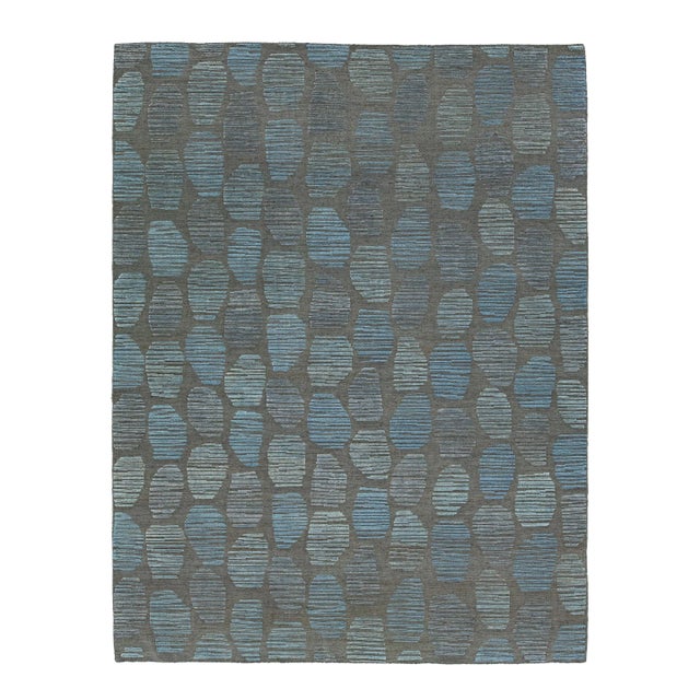 Modern Gray Moroccan Wool Rug With Allover Design | Chairish