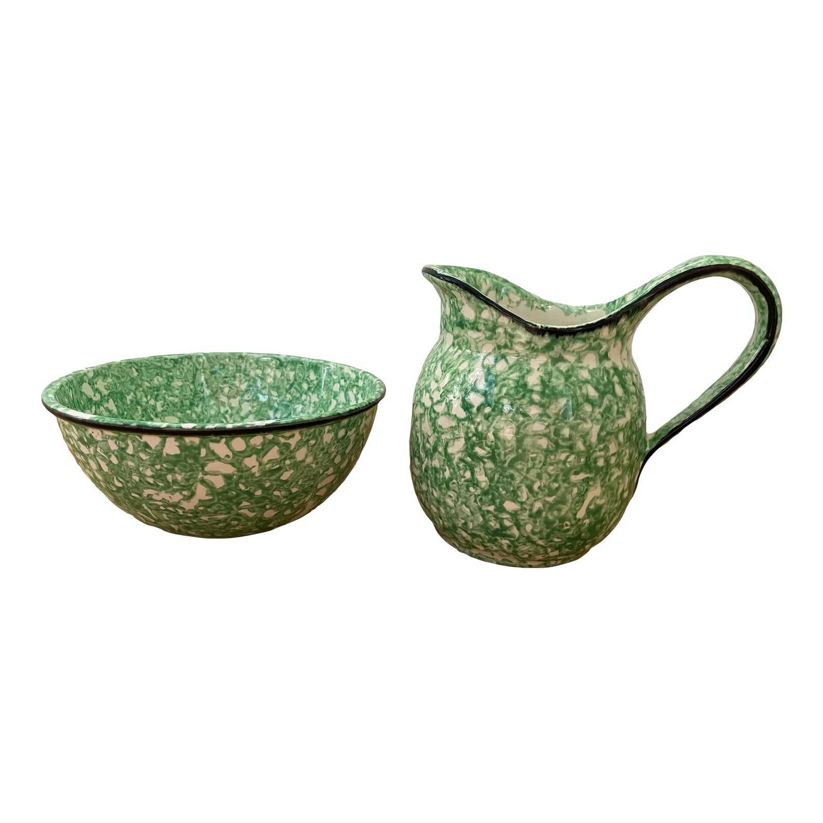 Late 20th Century Stangl Pottery Pitcher and Bowl Set- 2 Pieces | Chairish