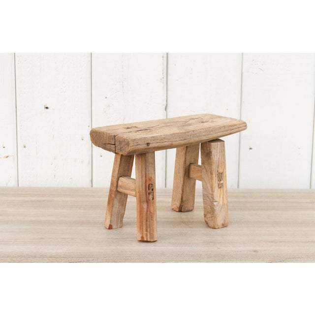 Farmhouse Wood Joints Stool | Chairish
