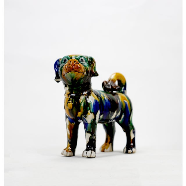 A Pair of 1970s Vintage Multi-Colored Foo Dog Sculptures | Chairish
