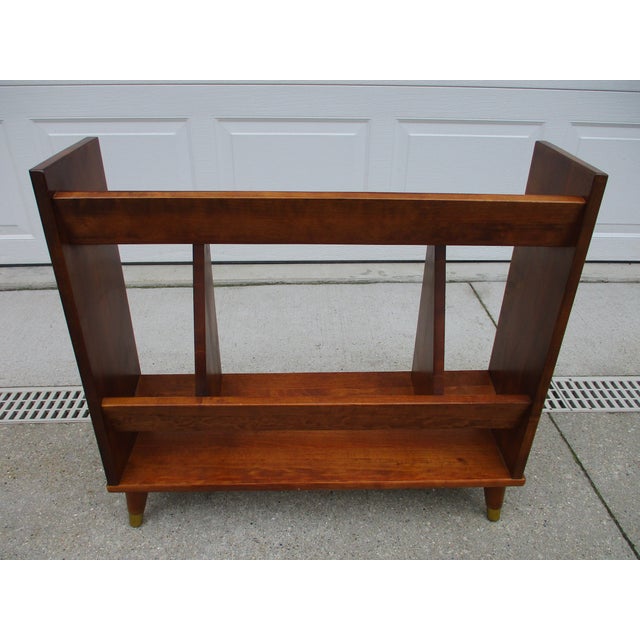 Mid-Century Modern Walnut Bookcase - Encyclopedia Stand | Chairish