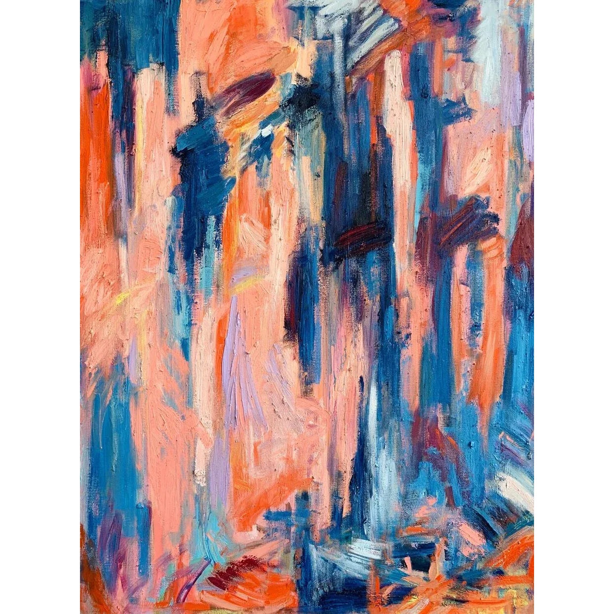 "Meet Me at the River" Contemporary Abstract Expressionist Oil Painting ...