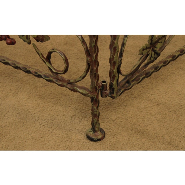 Wrought Iron 3 Panel Leaf & Berries Room Divider Folding Screen | Chairish