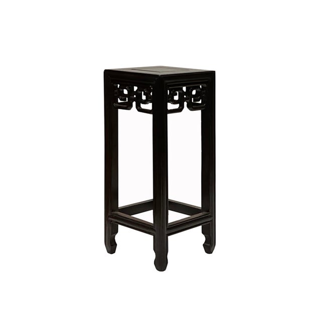 Chinese Dark Brown Wood Square Tall Table Top Stand Display Easel ...