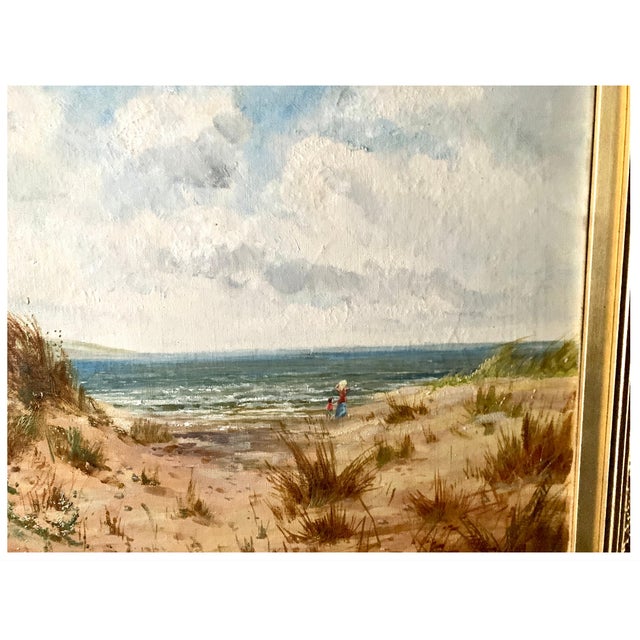 Early 1900s Antique Oil Painting on Canvas, English Beach Scene, With ...