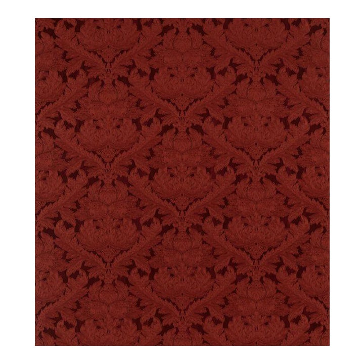 Heiress Damask Fabric - Maroon - Sample | Chairish