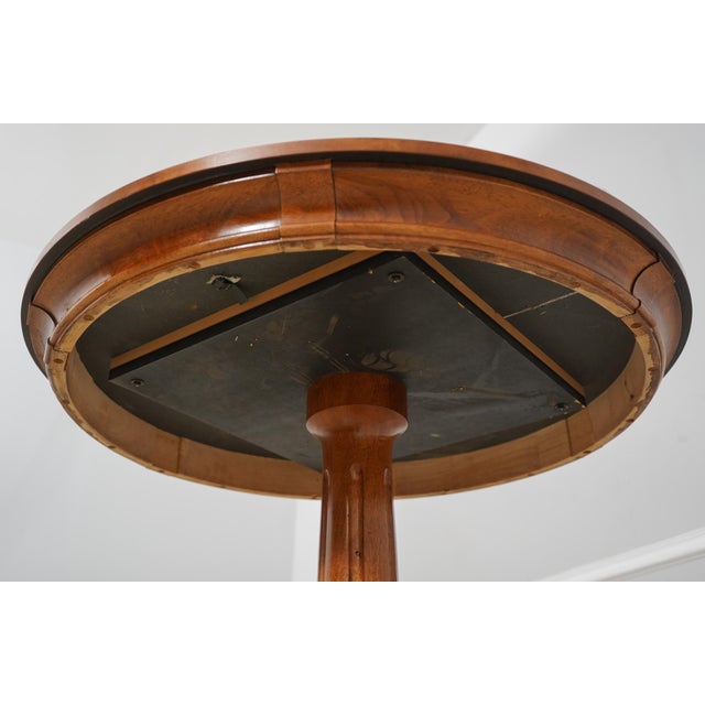 Round Inlaid Top Oak High Top Pub Table | Chairish