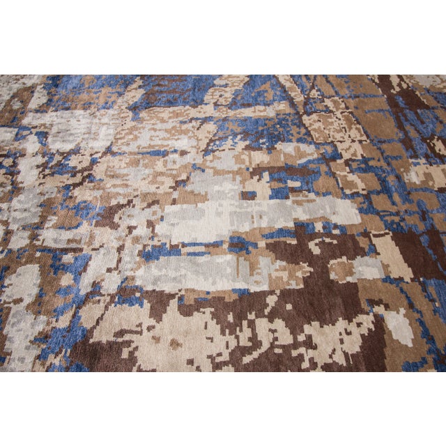 21st Century Modern Abstract Wool & Silk Rug 12 X 15 | Chairish
