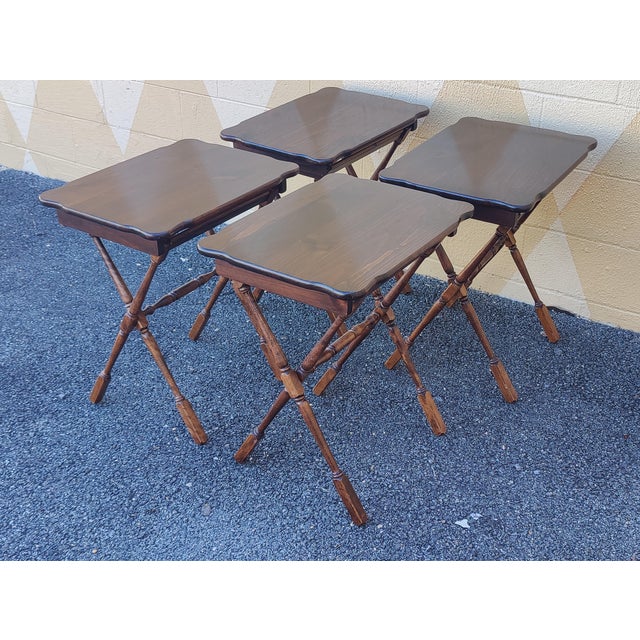 1950s Vintage Ethan Allen Tv Tray Tables - Set of 4 | Chairish