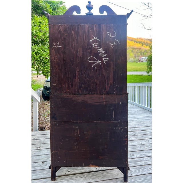Antique Mahogany Cylinder Roll Banded Secretary With Birdseye Maple ...