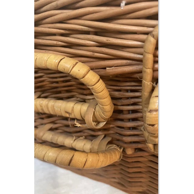 1970s Vintage Rattan Wicker Basket | Chairish