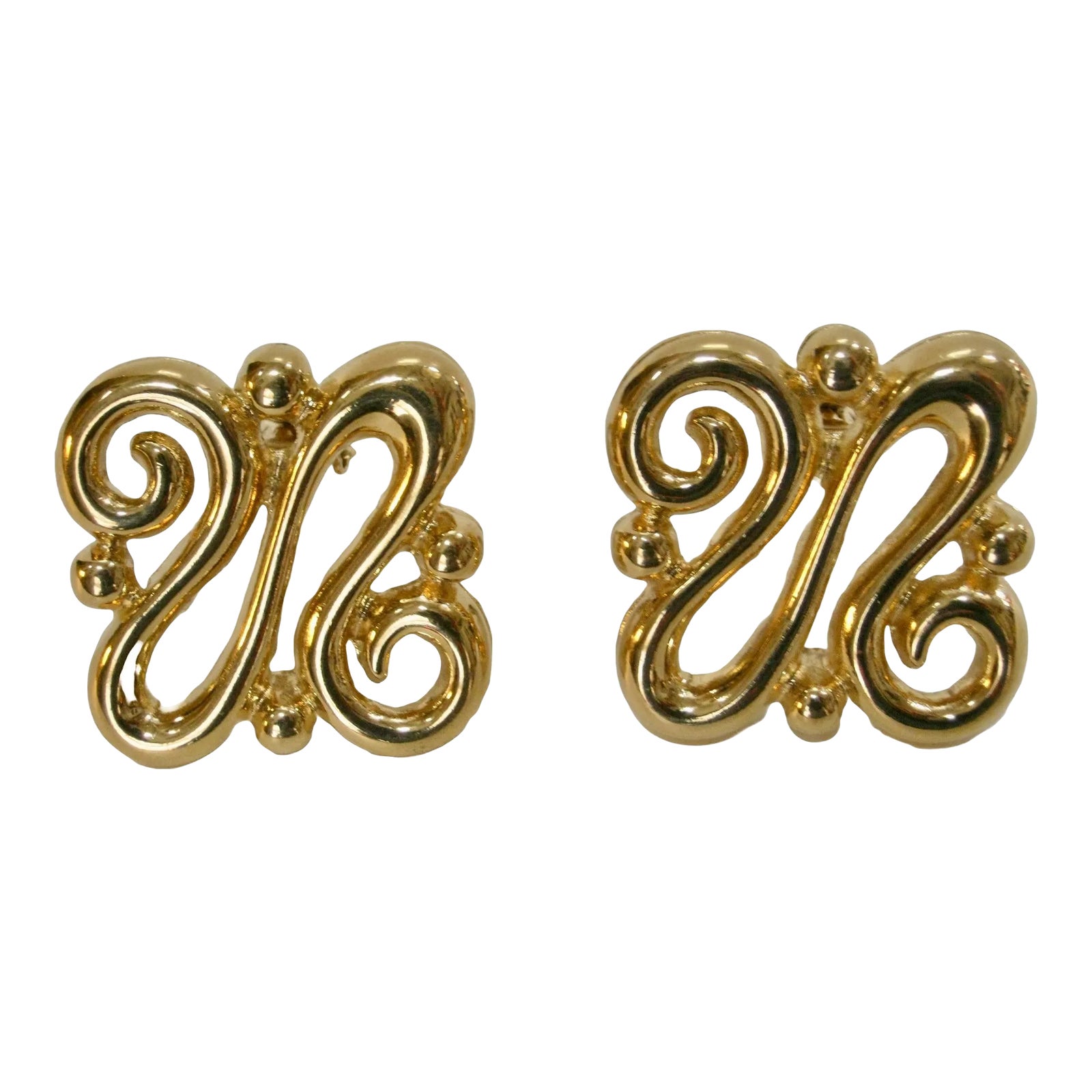 Vintage 1980s Givenchy Large Free Flowing Gold Plated Open Work ...