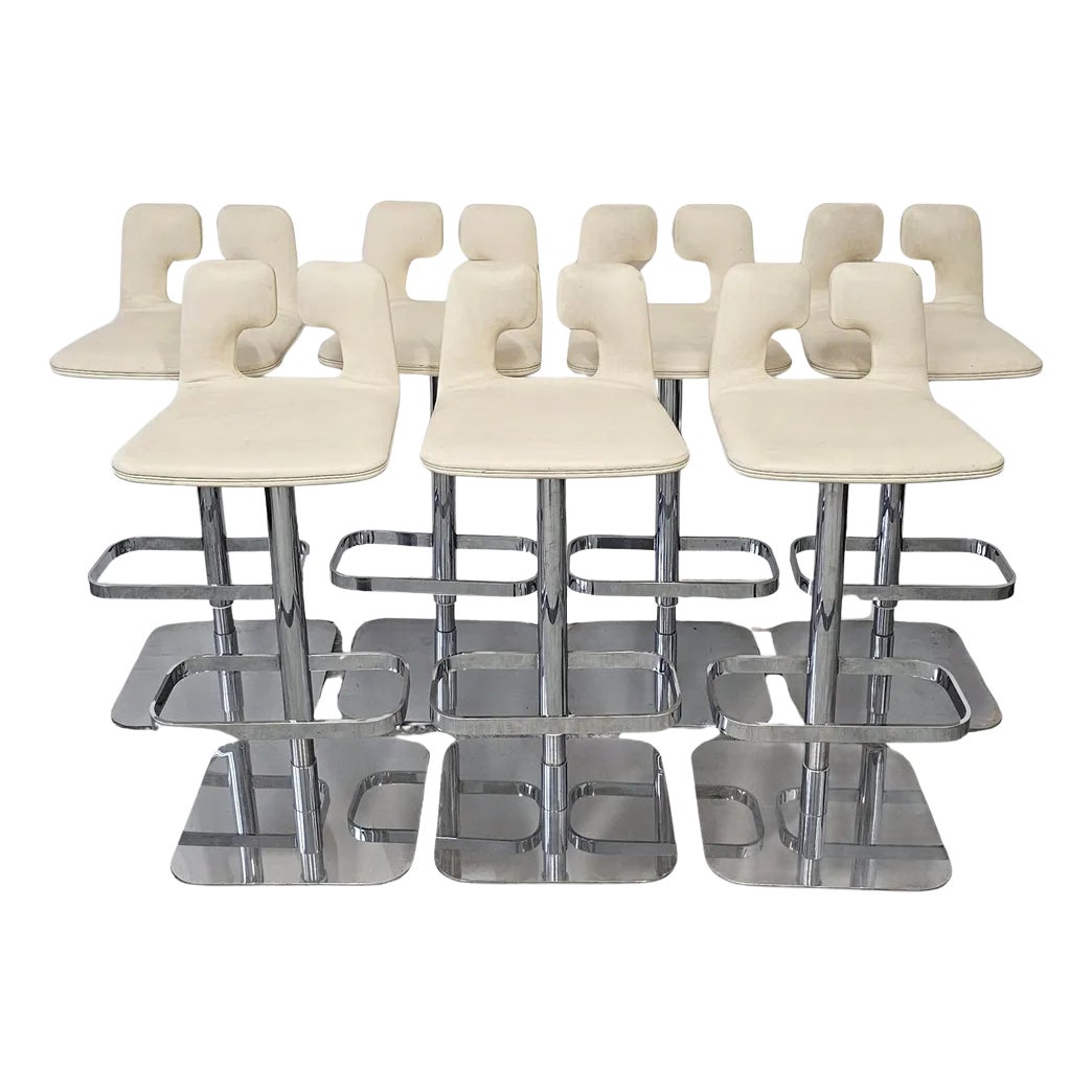 Postmodern Alo Bar Stool in Leather attributed to Massimo Iosa Ghini ...