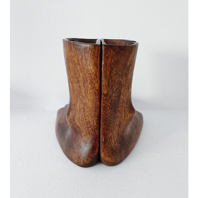 1960s Vintage Hand Carved Wooden Feet Sculpture - 2 Pieces | Chairish
