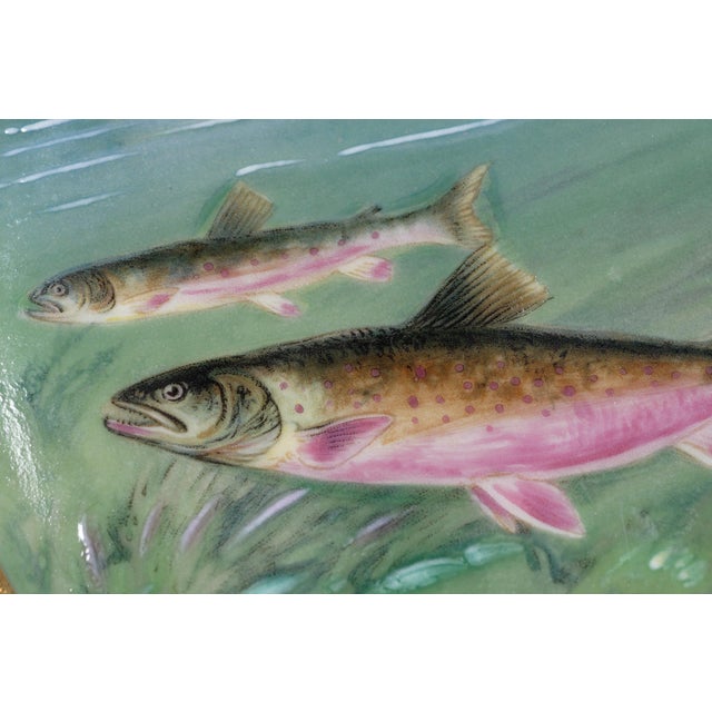 Black Knight Fish Plates Designed by Arno Johnssen Green Gilt Shaped ...