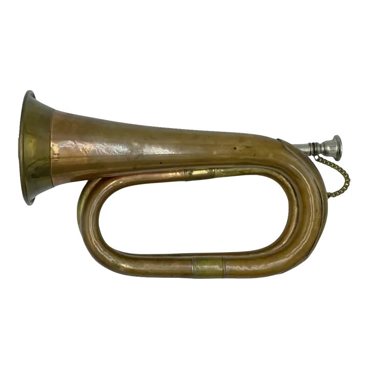 Antique Fox Hunt Horn Bugle Equestrian Brass Instrument | Chairish