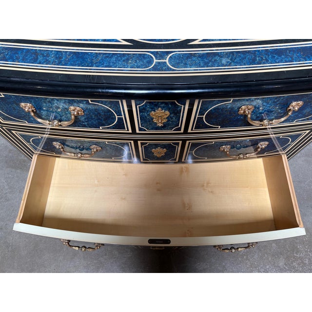 French Regence Style Commode with a Blue, White and Black Lacquered ...