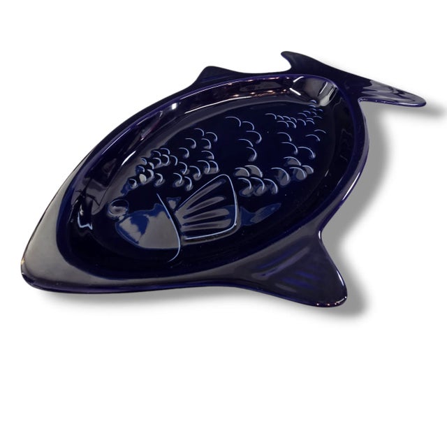 Cobalt Blue Chantal Fish Platter Serving Plate 16" | Chairish
