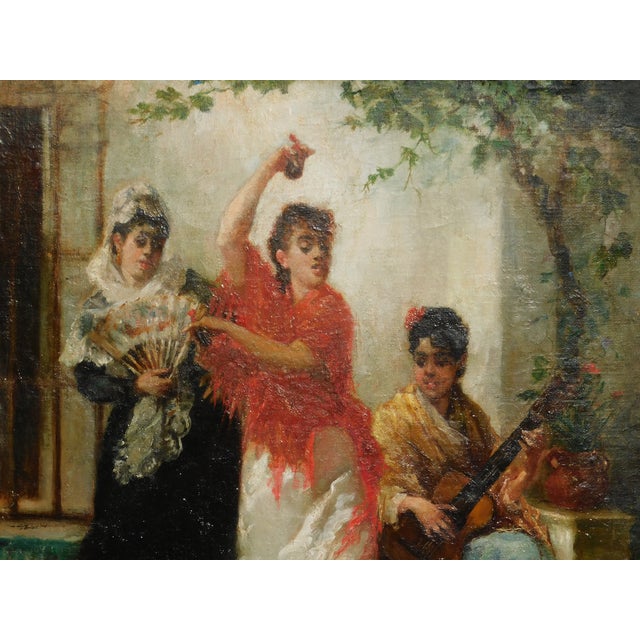 Circa 1900 Flamenco Dancers Signed Vintage Oil Painting, Mystery Artist ...
