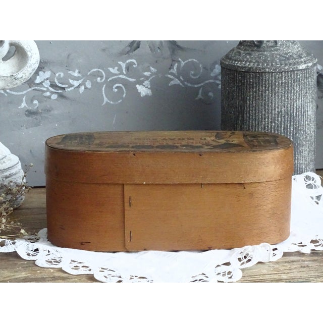 Early 20th Century Antique French Wood Advertising Tine Box | Chairish