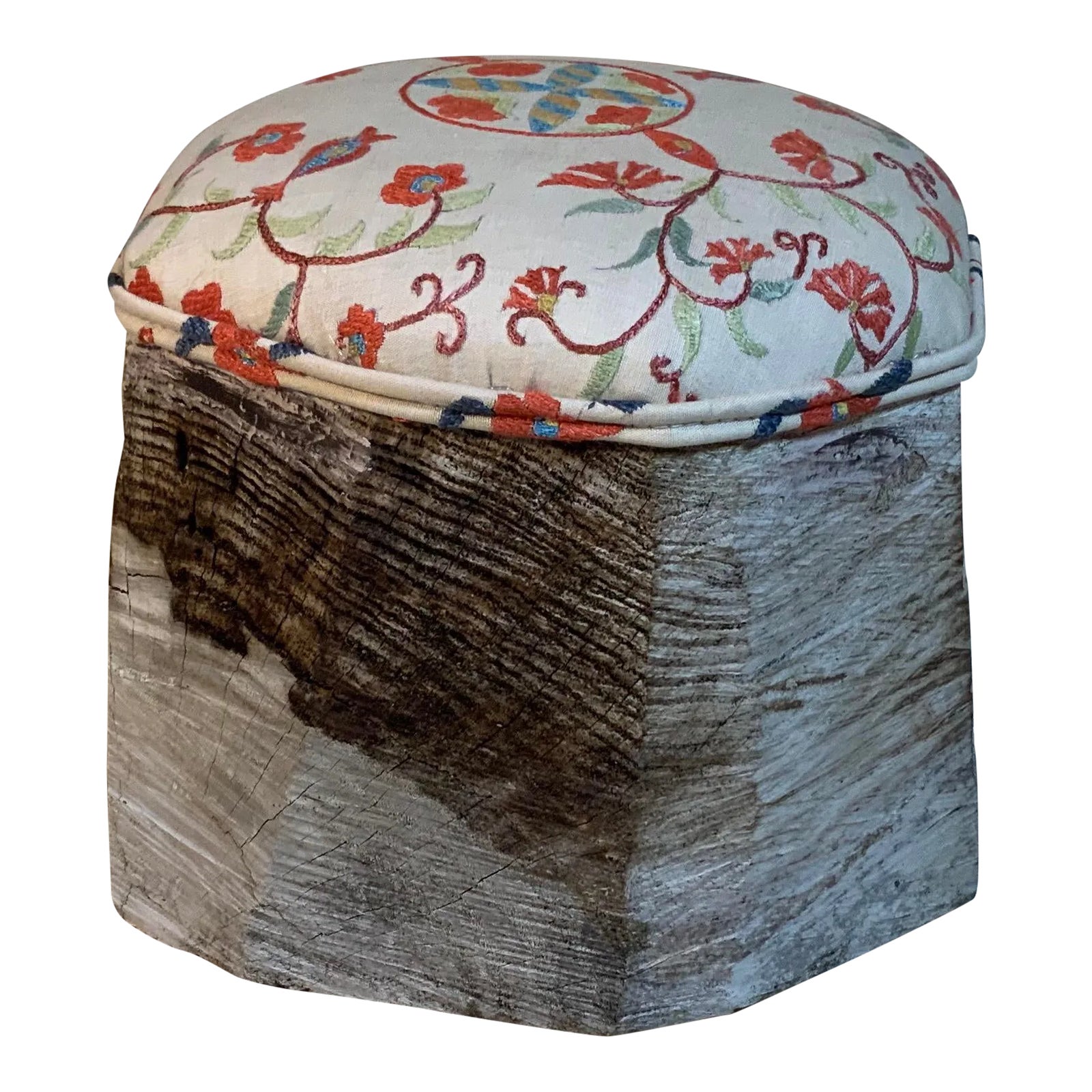 Vintage Suzani Foot Stool | Chairish