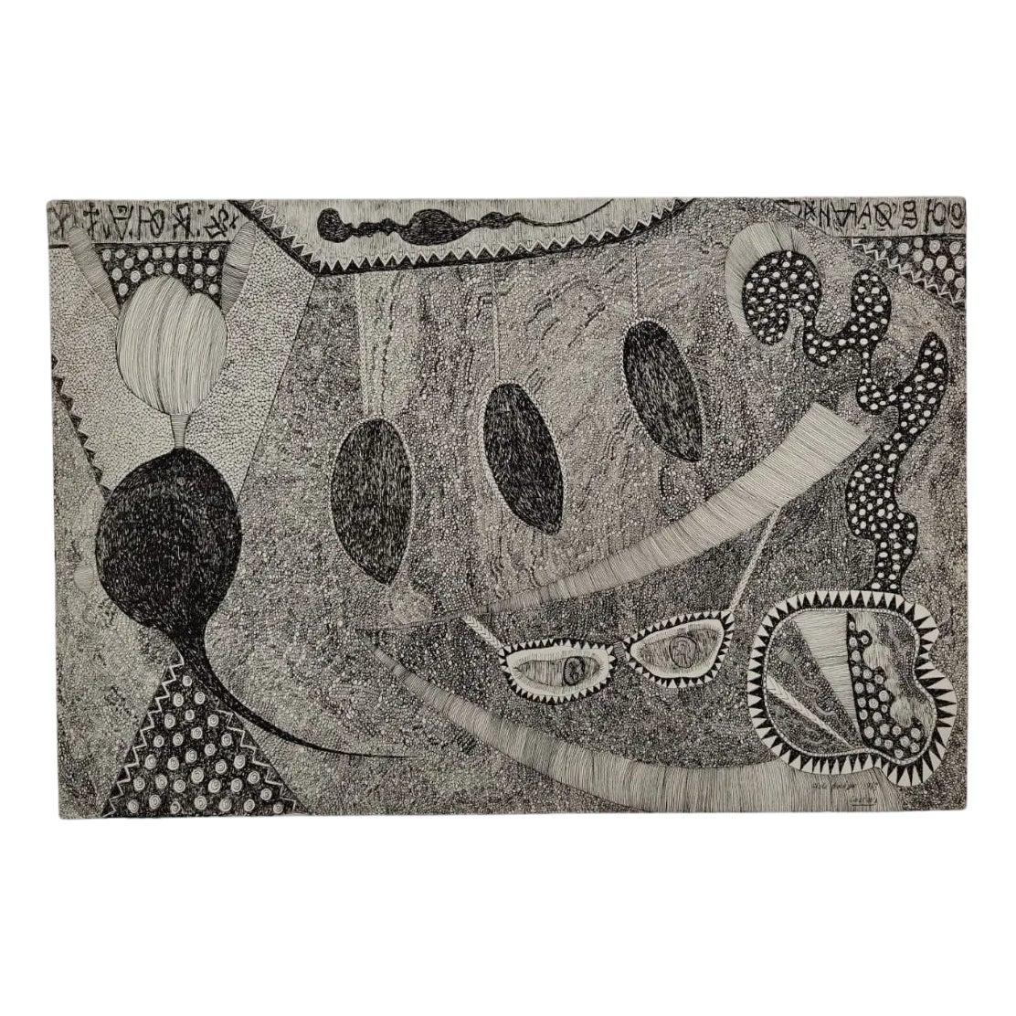 Gala Barbisan, Surrealist Composition, 1967, Ink on Paper | Chairish
