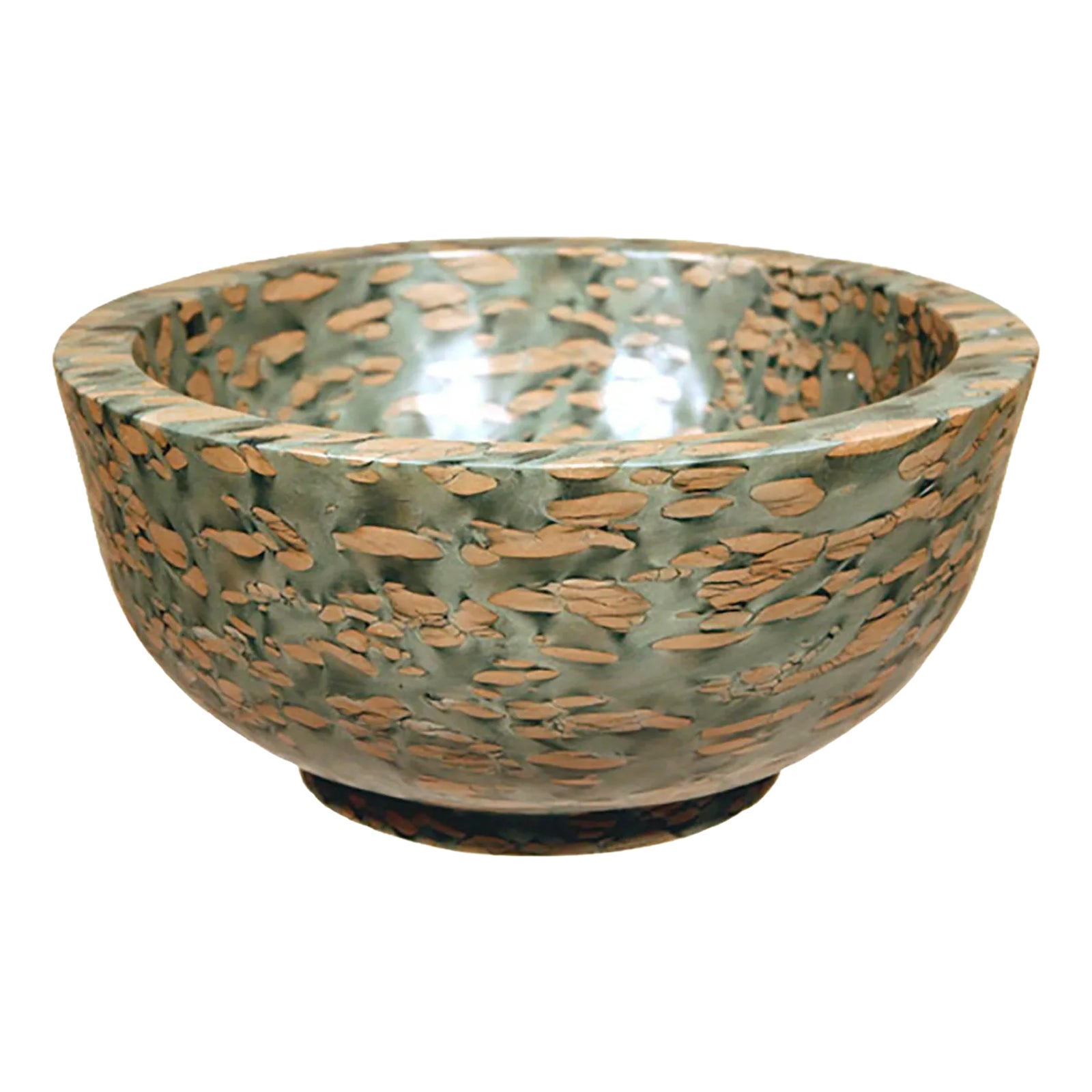 Hand-Carved Chinese Puddingstone Basin | Chairish