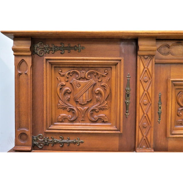 Vintage French Carved Sideboard or Buffet With 1/4 Canopy | Chairish