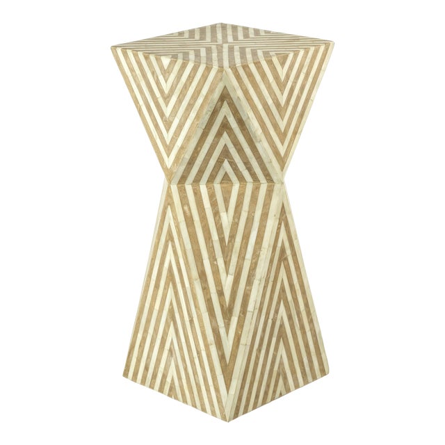 Bron 23" Tall Bone Inlay Side/Cocktail Table | Chairish