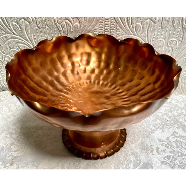 Mid Century Hand Hammered Copper Gregorian Style Numbered Compote Fruit ...