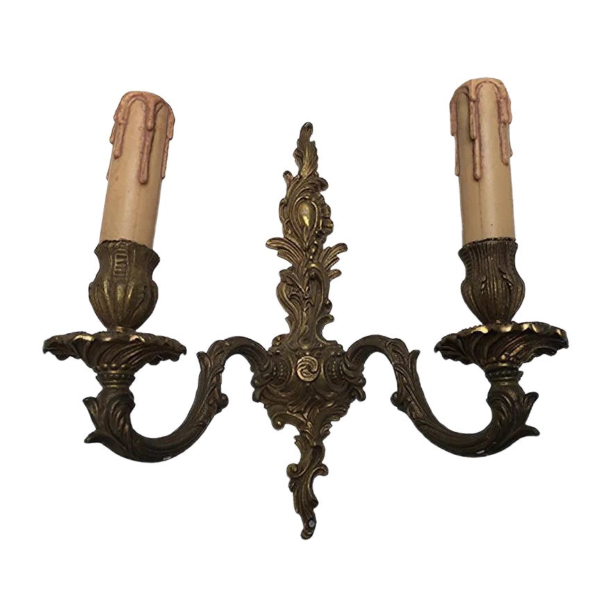 Rococo Style Wall Sconce, 1950s | Chairish