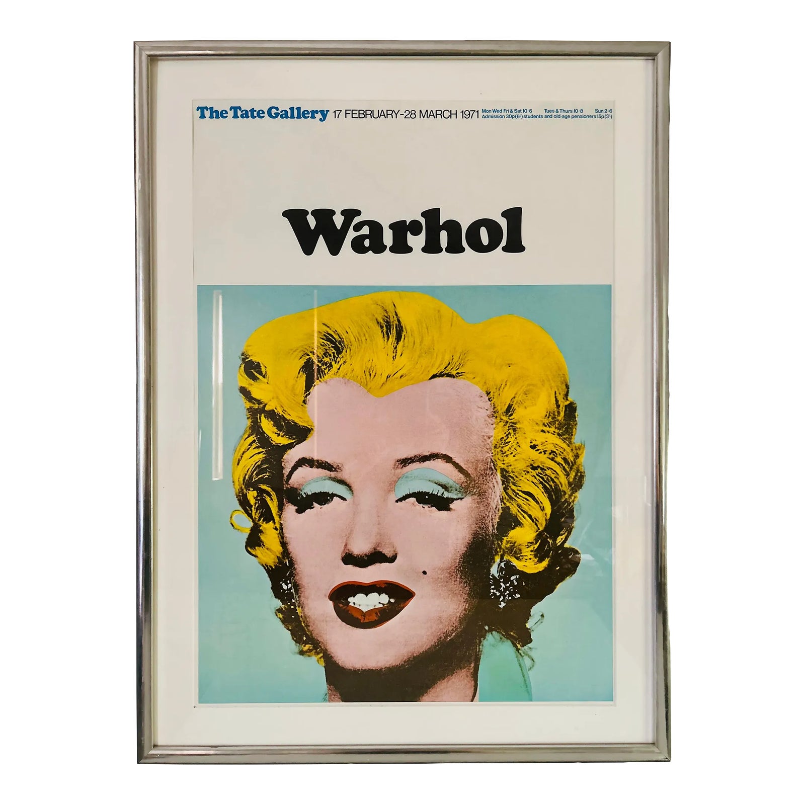 Vintage 1970's Andy Warhol Marilyn Monroe Exhibition Poster, Framed ...