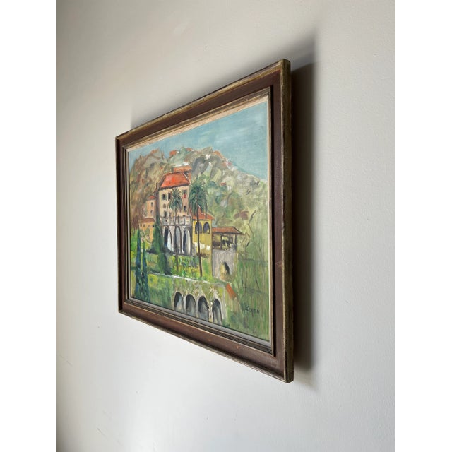 1970's Lester Cohen "The Villa " Impressionist Abstract Painting, Frame ...