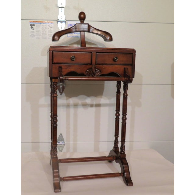 Men's Vintage Victorian Style Oak Valet | Chairish