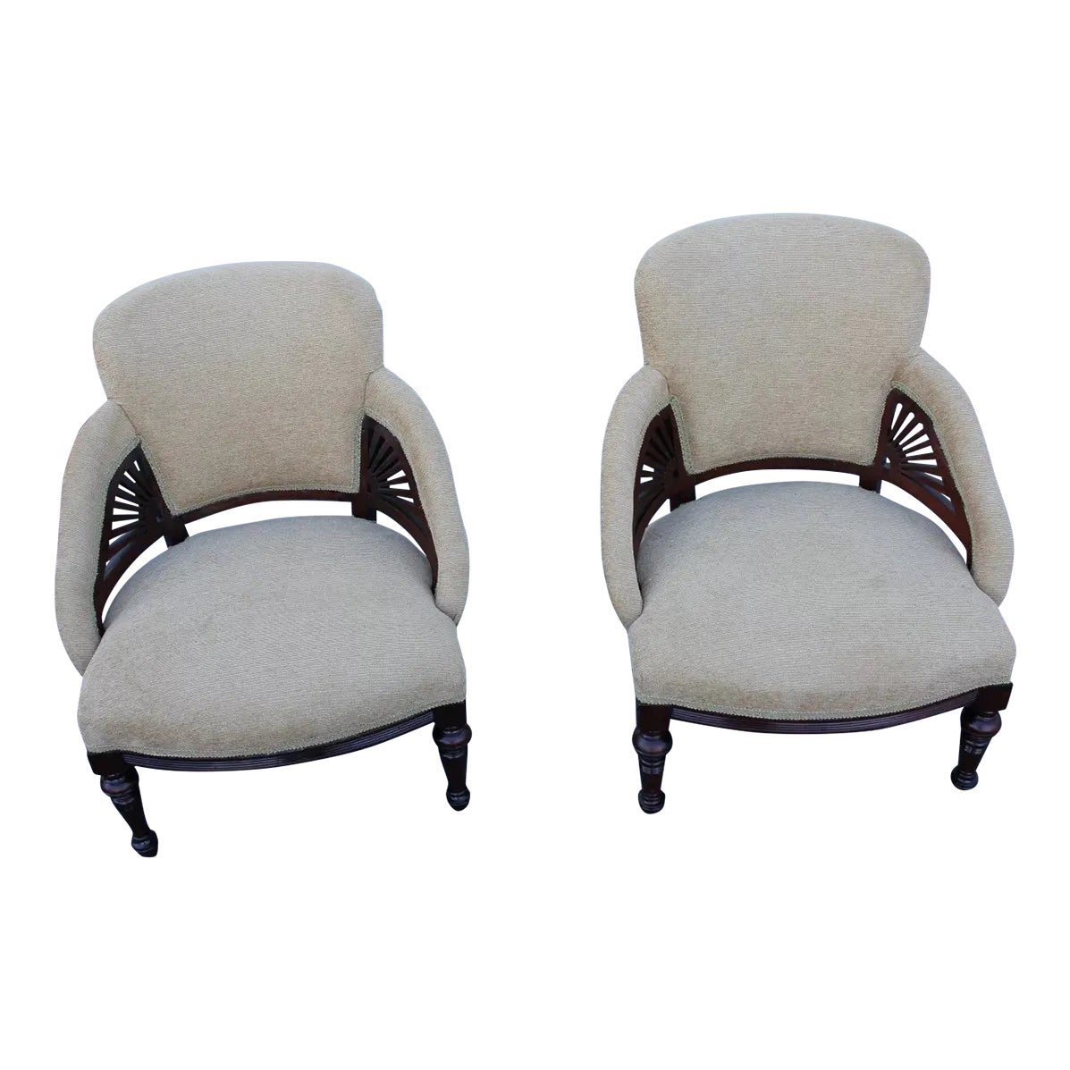 19th Century Pair of American Victorian Mahogany Side End Chairs on ...