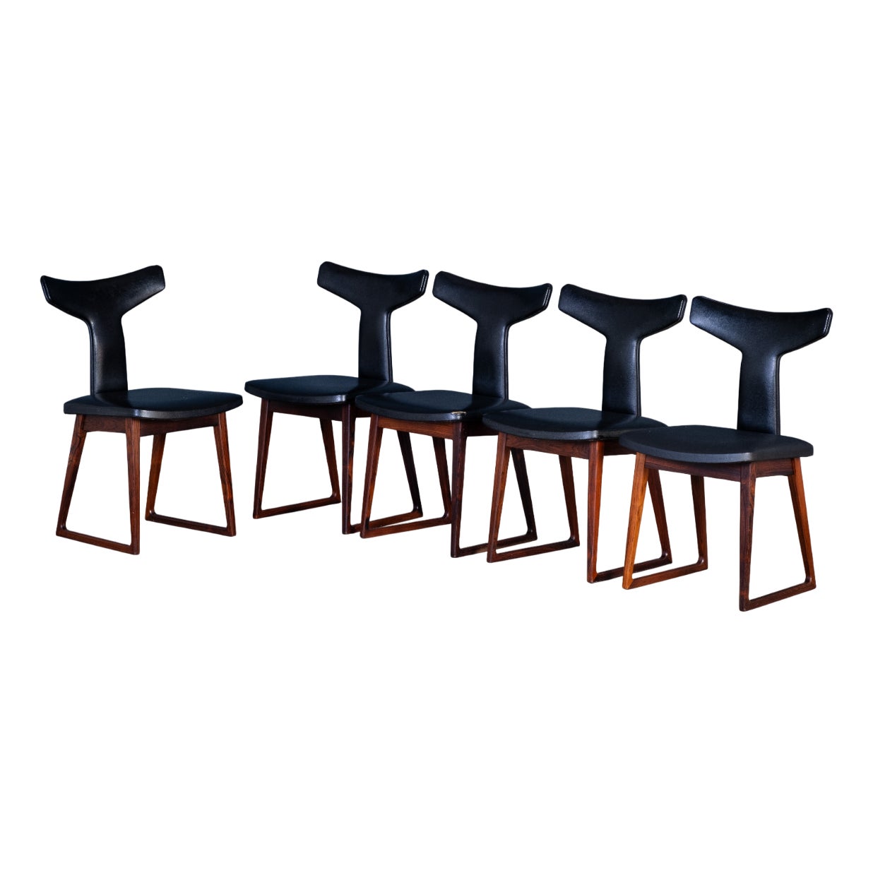 Vintage T-Back Dining Chairs in Rosewood by Arne Vodder for Sibast ...