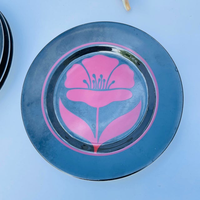 1970s Fitz and Floyd Red Poppy Coquelicot Salad Plates- Set of 4 | Chairish