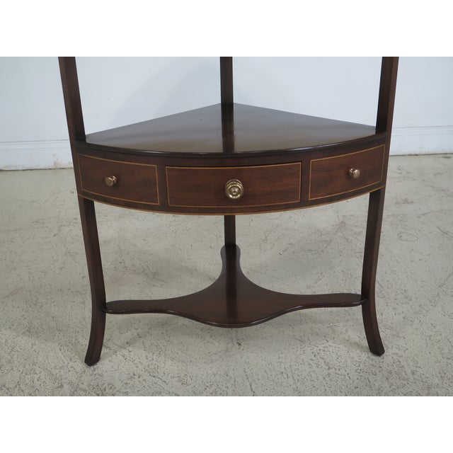 Kittinger Inlaid Mahogany Corner Washstand | Chairish